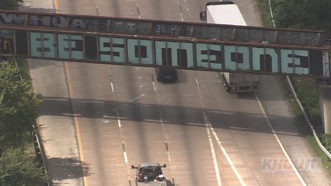 The 'Be Someone' graffiti bridge has been restored to its former glory ...