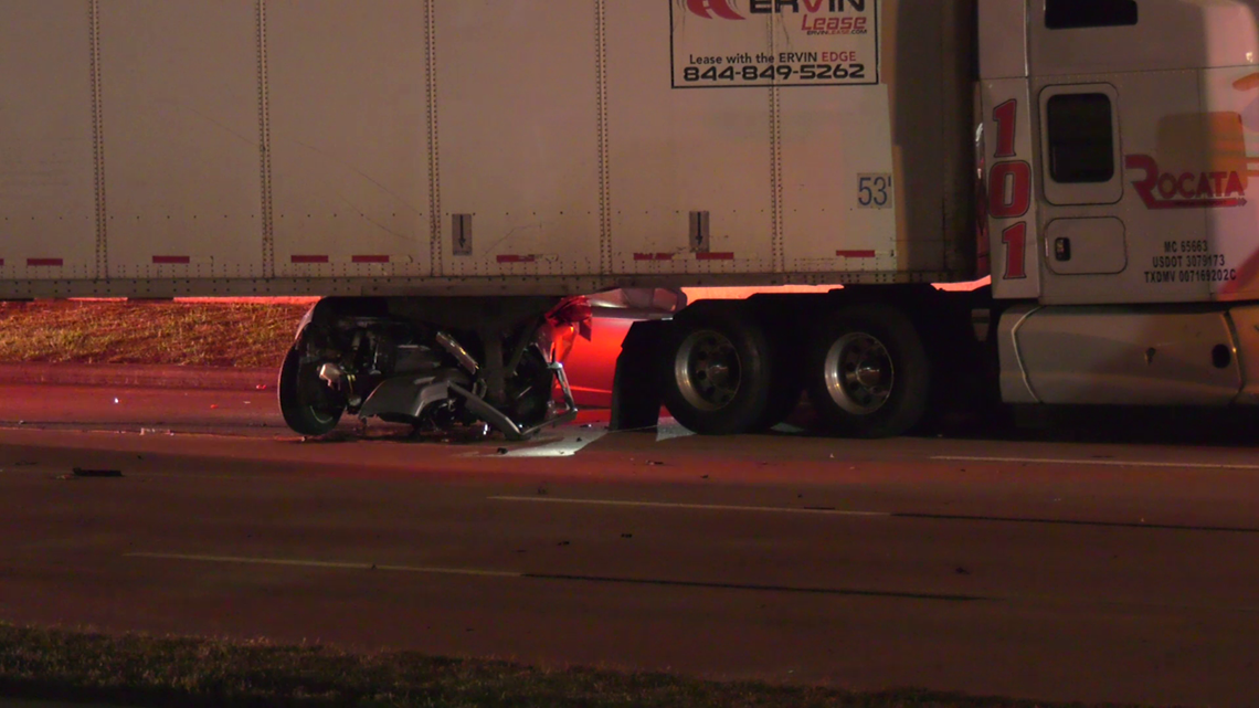 Dodge Charger crushed under big rig in wreck along Houston's I-10 ...