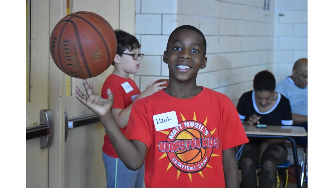 Kids learn basketball skills during Matt Musil's Hoops for Kids camp ...