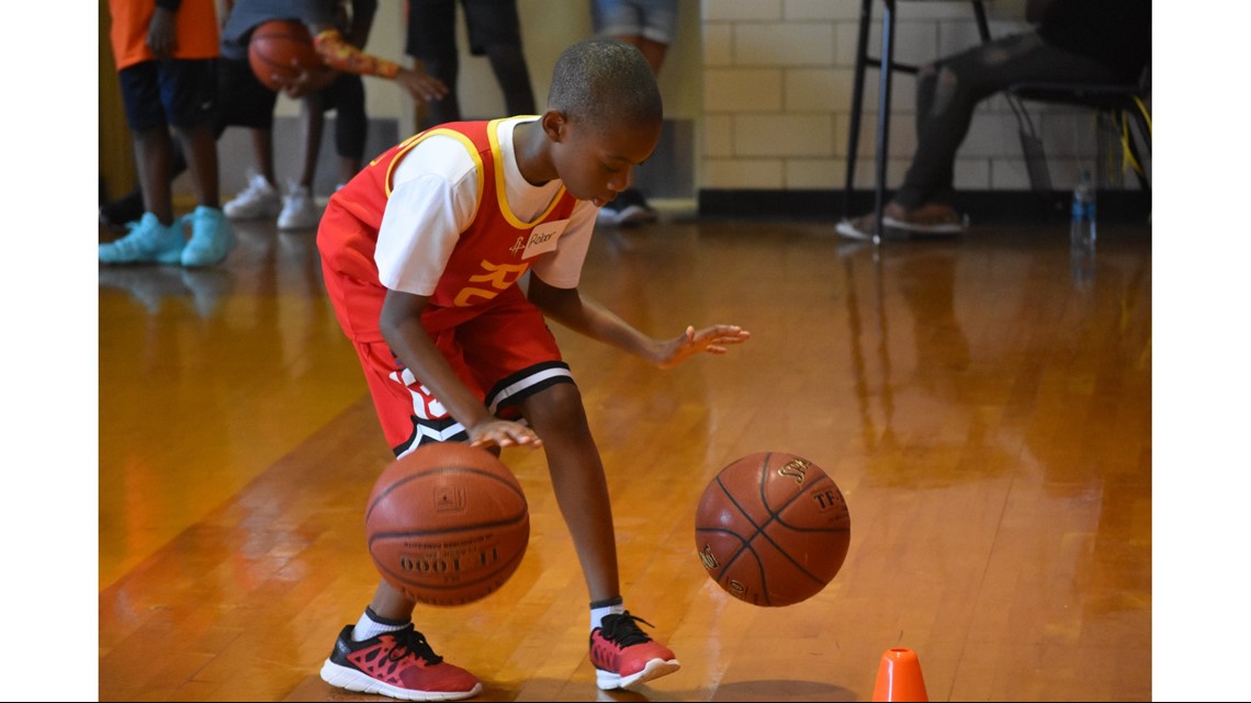 Kids learn basketball skills during Matt Musil's Hoops for Kids camp ...