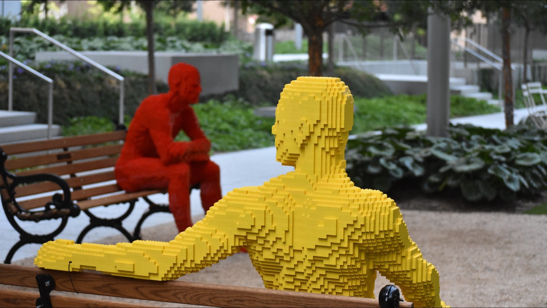 Photos: LEGO Brick Statues of Park People | khou.com