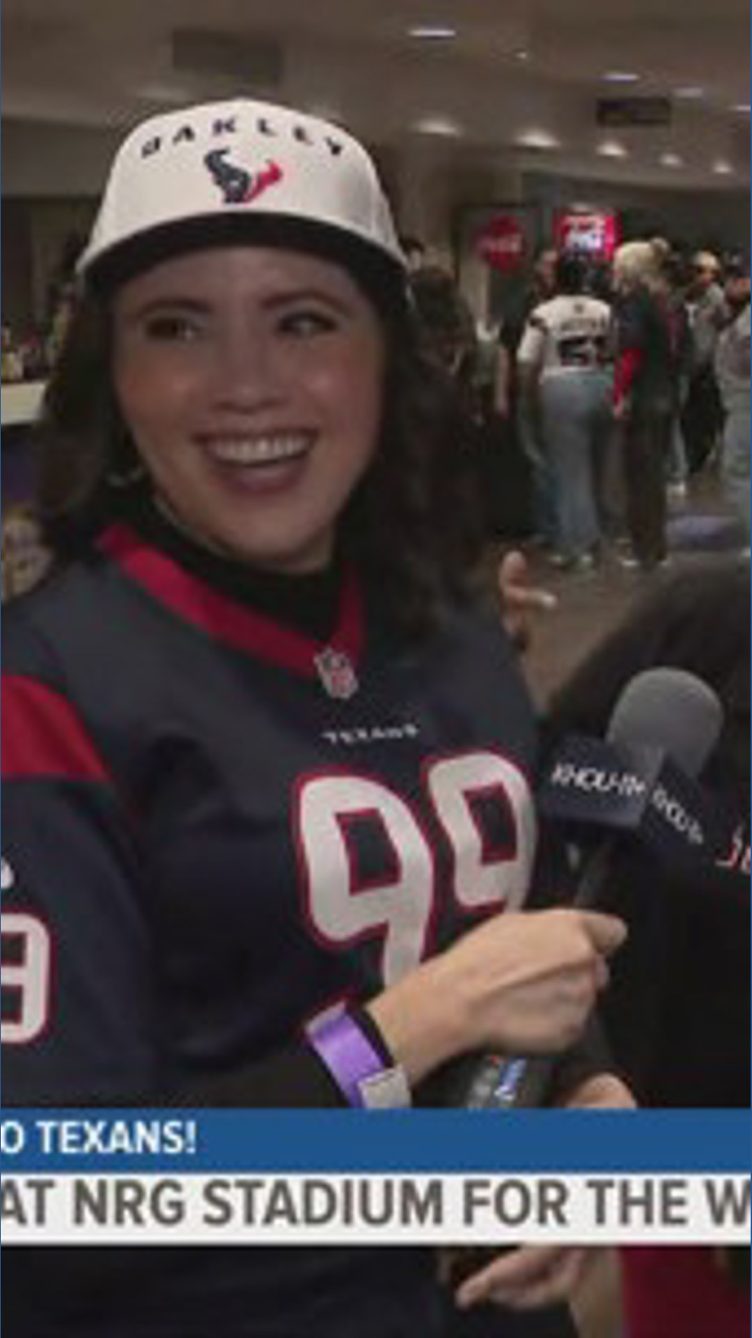 Anayeli Ruiz is with fans at NRG Stadium for the Texans watch party ...