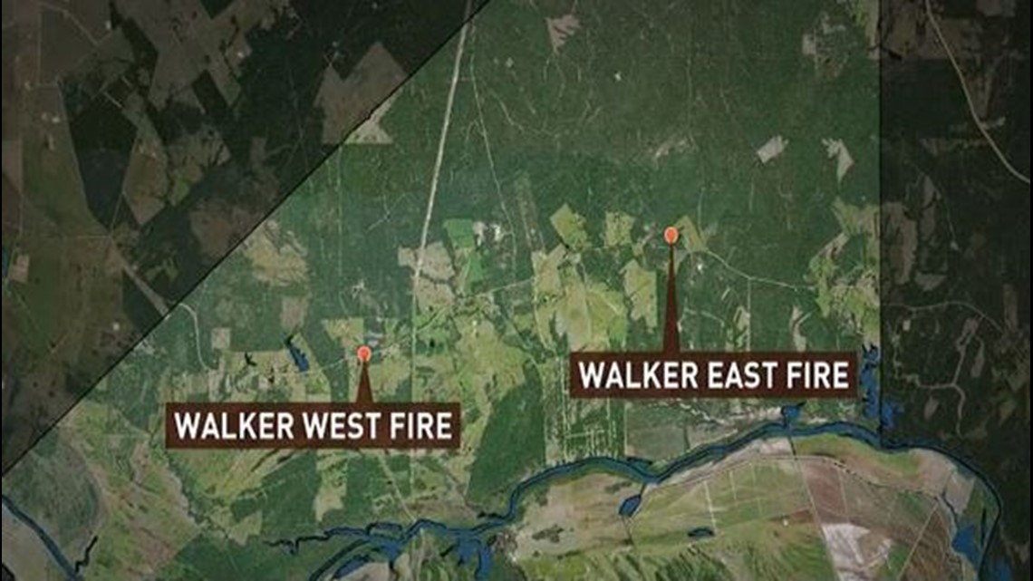 Two wildfires sparked by lightning burning in Walker County | khou.com