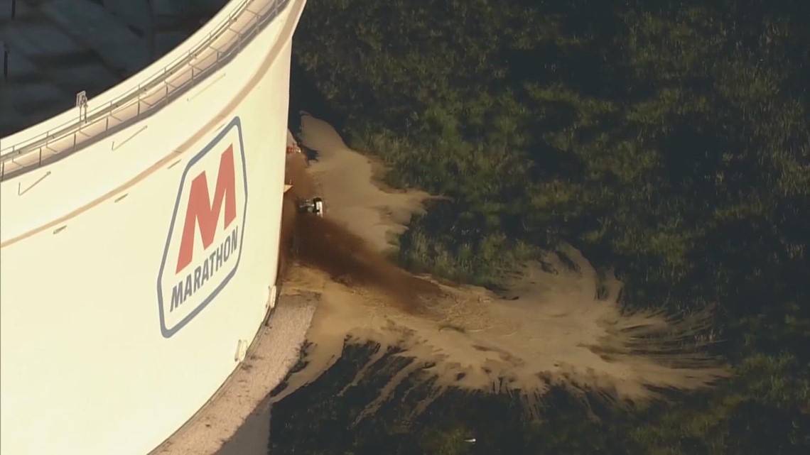 Crude oil leak at Marathon Petroleum facility in Texas City | khou.com