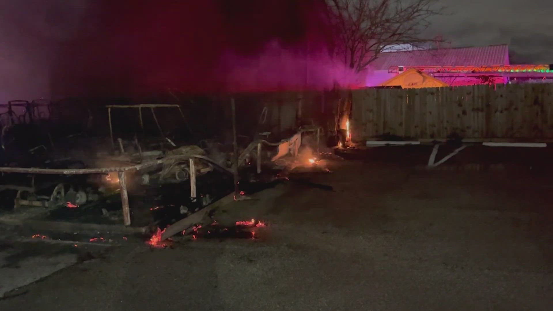 Highway 146 shut down due to a structure fire at a golf cart business ...