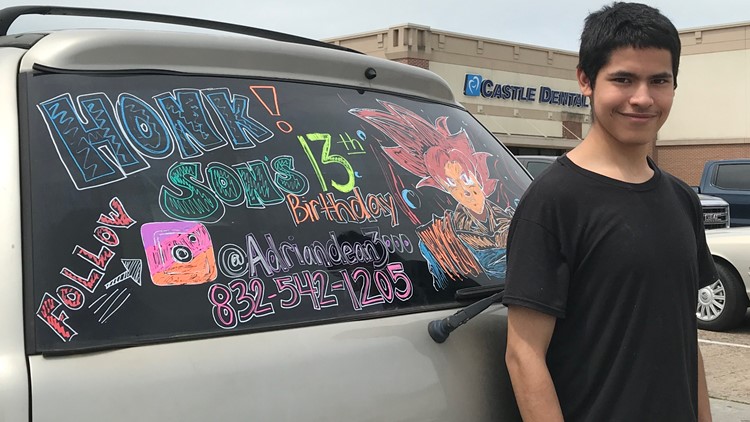 Houston teen Adrian Dean makes draws amazing art on cars | khou.com