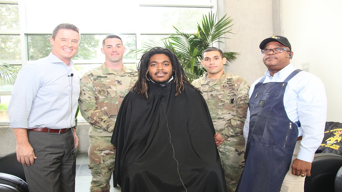 Photos: Army recruit Devonte Smith cuts dreads after five years | khou.com