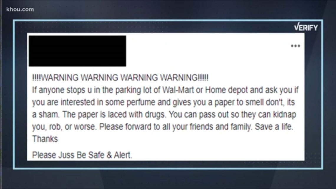 VERIFY: Is this Facebook crime warning real? | khou.com