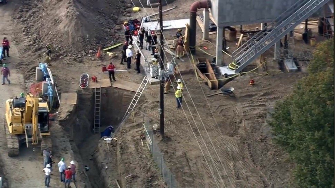 Man injured, trapped in trench after falling off ladder in north Harris ...
