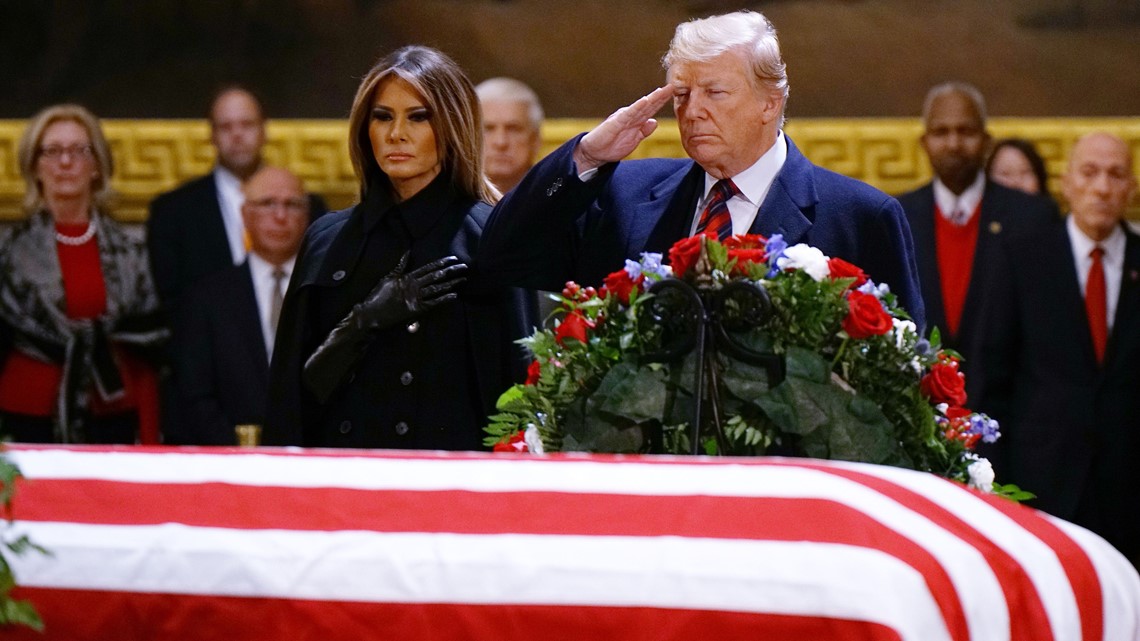 LIVE BLOG: President Trump, First Lady pay respects to President Bush ...