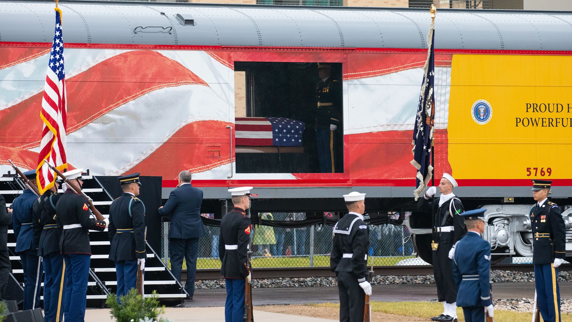 Navy performs 21-aircraft missing man flyover to honor President Bush ...