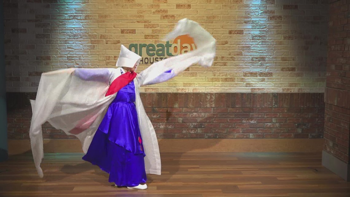 Hyun Sook Heo performs a traditional Korean dance | khou.com