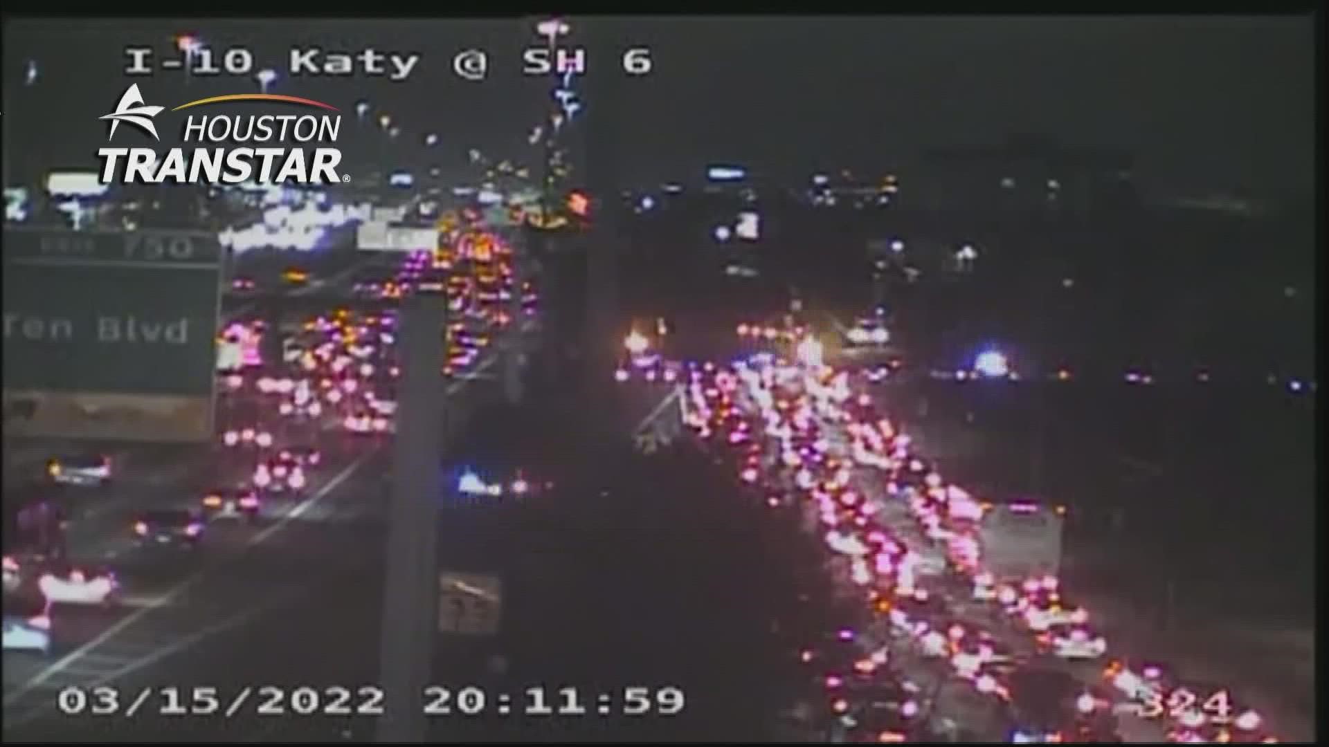 Katy Freeway service road closed due to three-car crash | khou.com