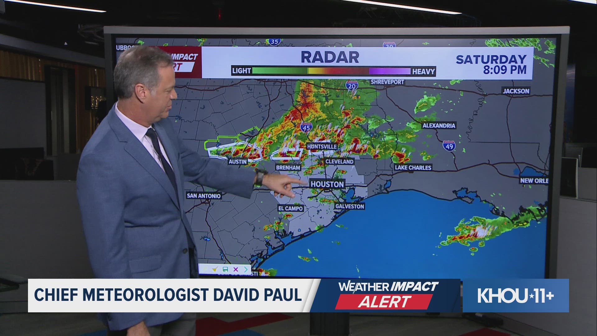 Chief Meteorologist David Paul has the timing for Saturday night storms ...