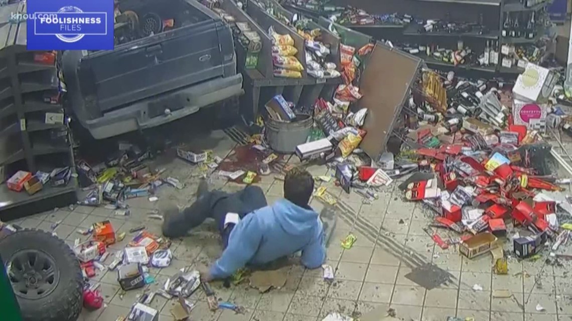 Caught on camera: Intoxicated man crashes into convenience store | khou.com