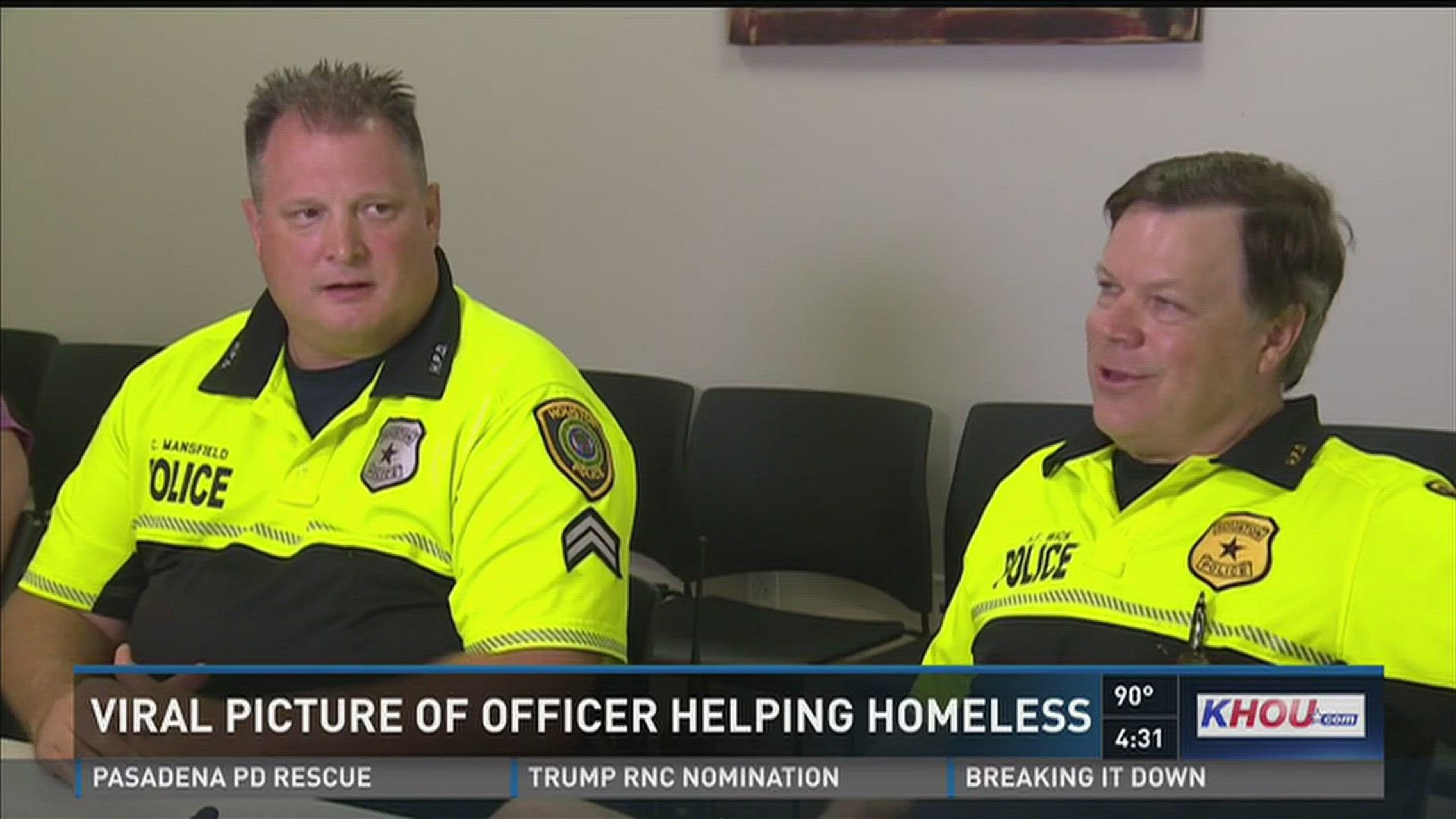 Photo shows cop washing blind homeless man's feet | khou.com