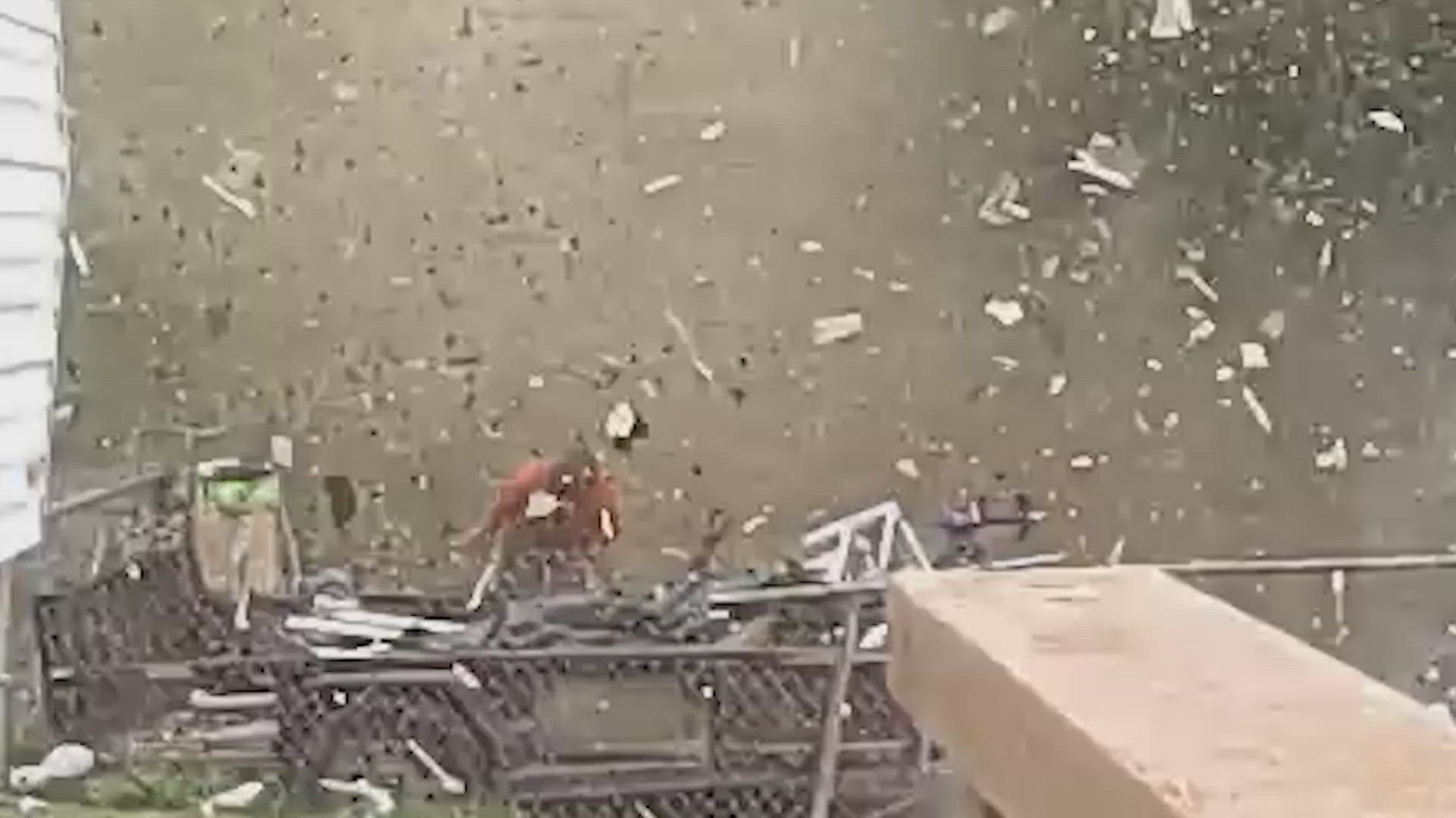 Gas tank launches into air, crashes through Channelview house | khou.com