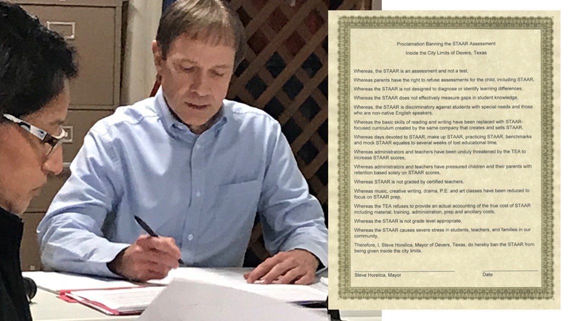 Texas mayor bans STAAR testing in his city | khou.com