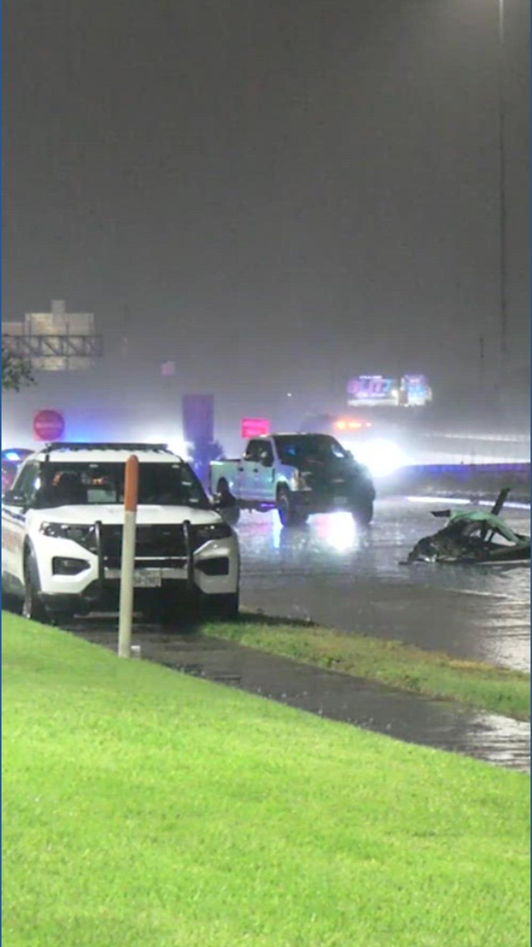 Driver hydroplanes after exiting Katy Freeway, slams into tree | khou.com
