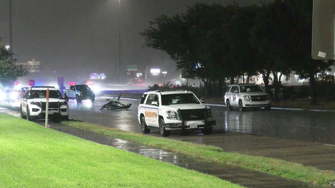 Driver hydroplanes after exiting Katy Freeway, slams into tree | khou.com