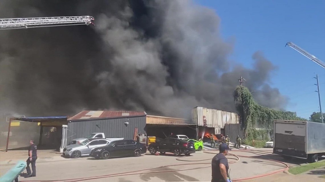Huge smoke plumes seen for miles after fire at tire business in ...