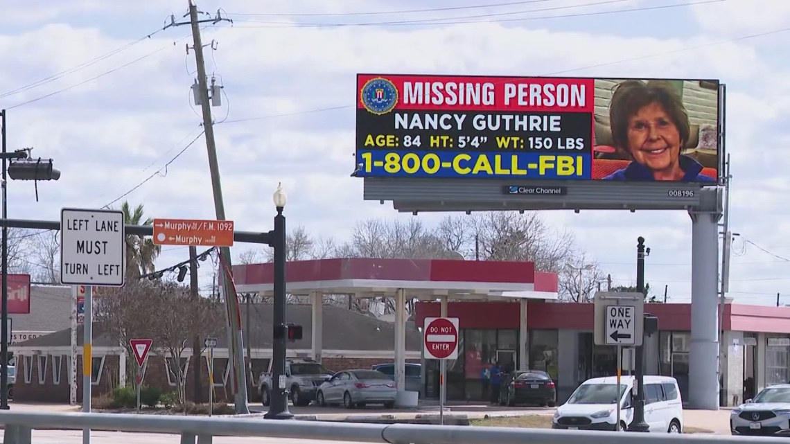 Billboard in search for Nancy Guthrie shows up in Houston | See ...
