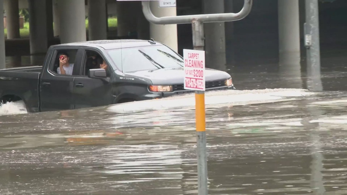 Heavy rain across Houston leads to street flooding, strands drivers ...