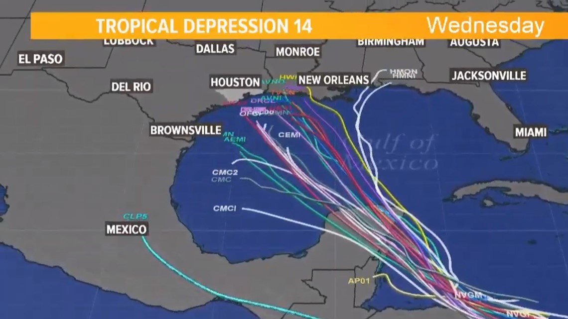 Tropical Depression 14 spaghetti models, track and satellite | khou.com