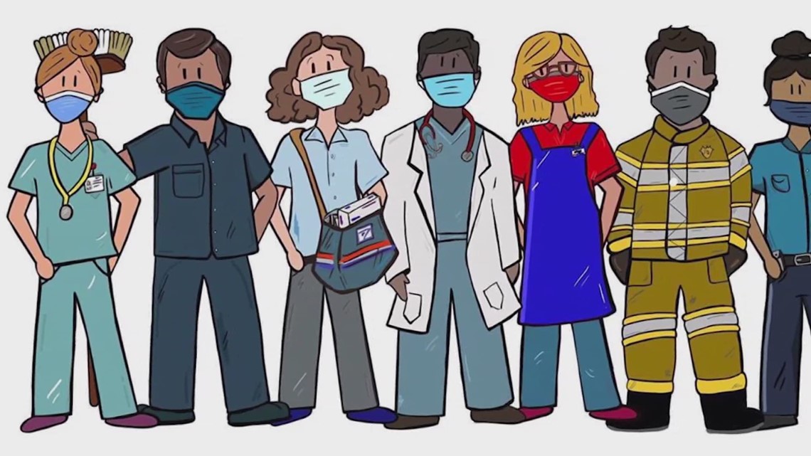 Houston mom draws up support for essential workers | khou.com