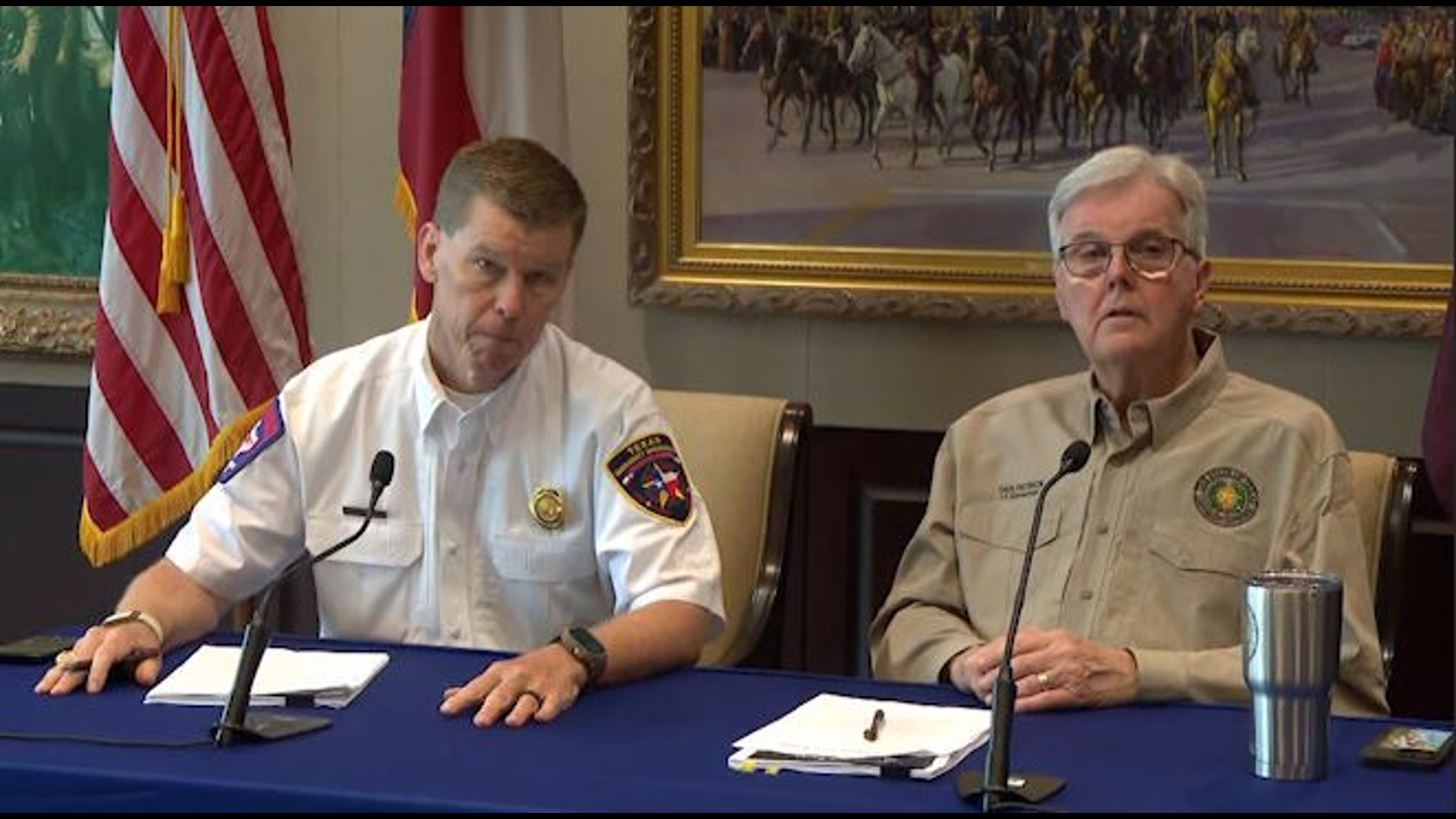 Acting Texas Gov. Dan Patrick, TDEM Chief Nim Kidd give update on Beryl ...
