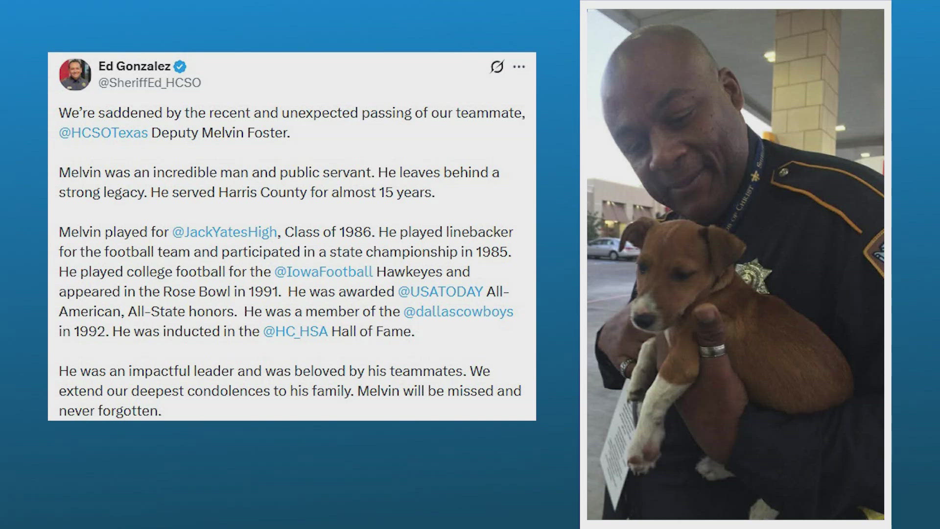 Harris County Deputy and Former NFL Player Melvin Foster Dies at 59 ...
