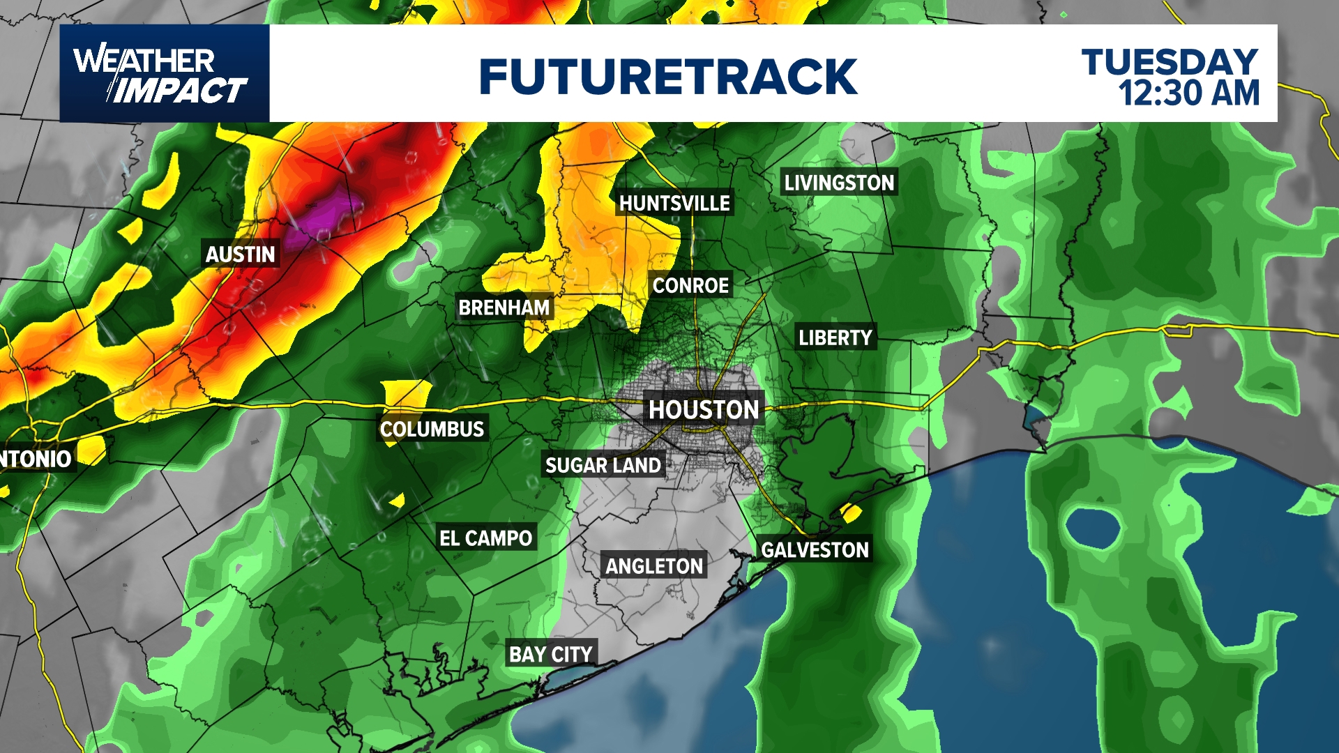 KHOU 11 Weather Impact Alert: Showers, storm chances on Halloween ...