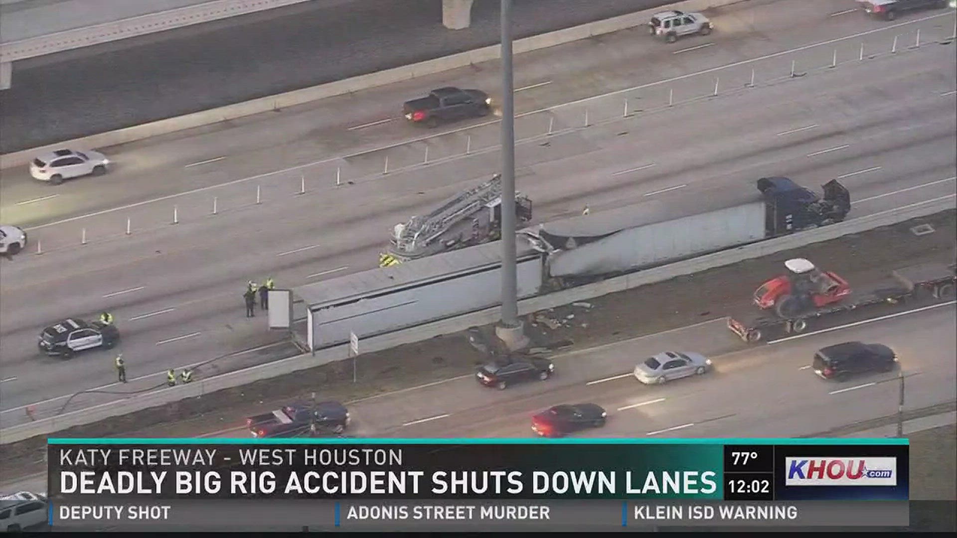 Part of Katy Freeway still blocked after early morning crash | khou.com