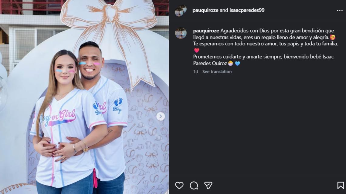 Astros' Isaac Paredes and girlfriend share pregnancy announcement ...