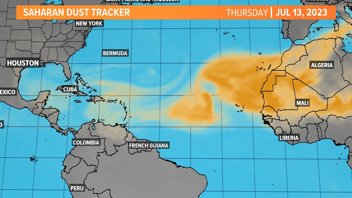 Saharan dust 2023 update: Plume expected to arrive in Houston Friday ...