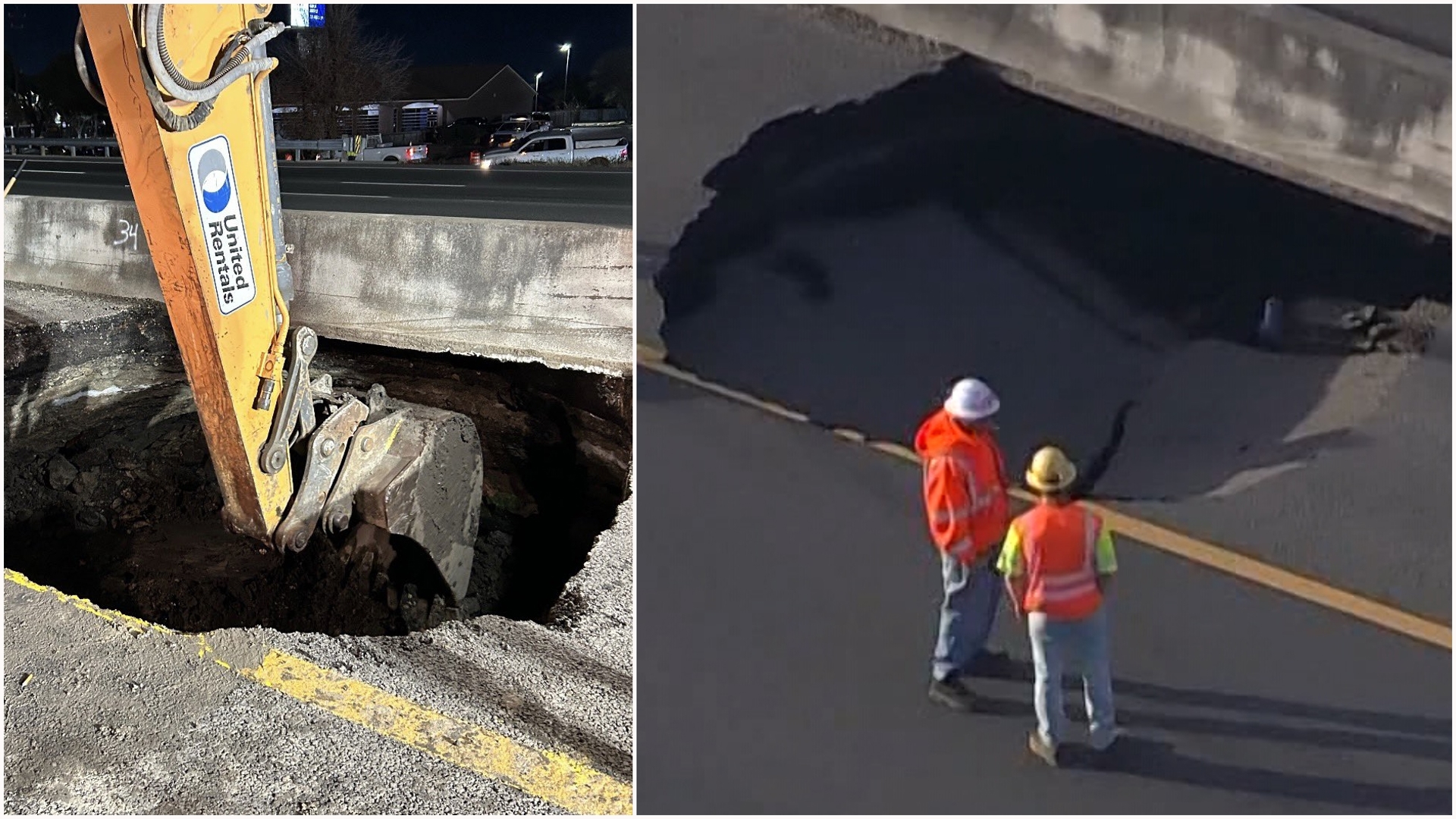 Massive sinkhole shuts down I-10 East heading outbound near Federal ...