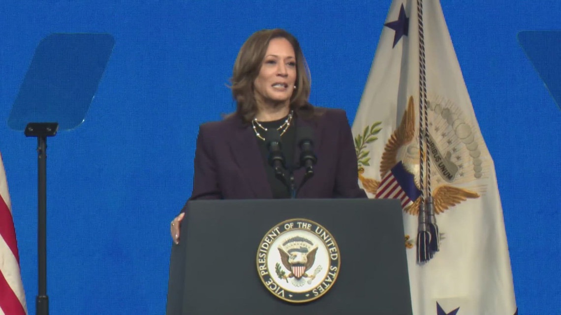 Kamala Harris gives keynote speech at convention in Houston | khou.com