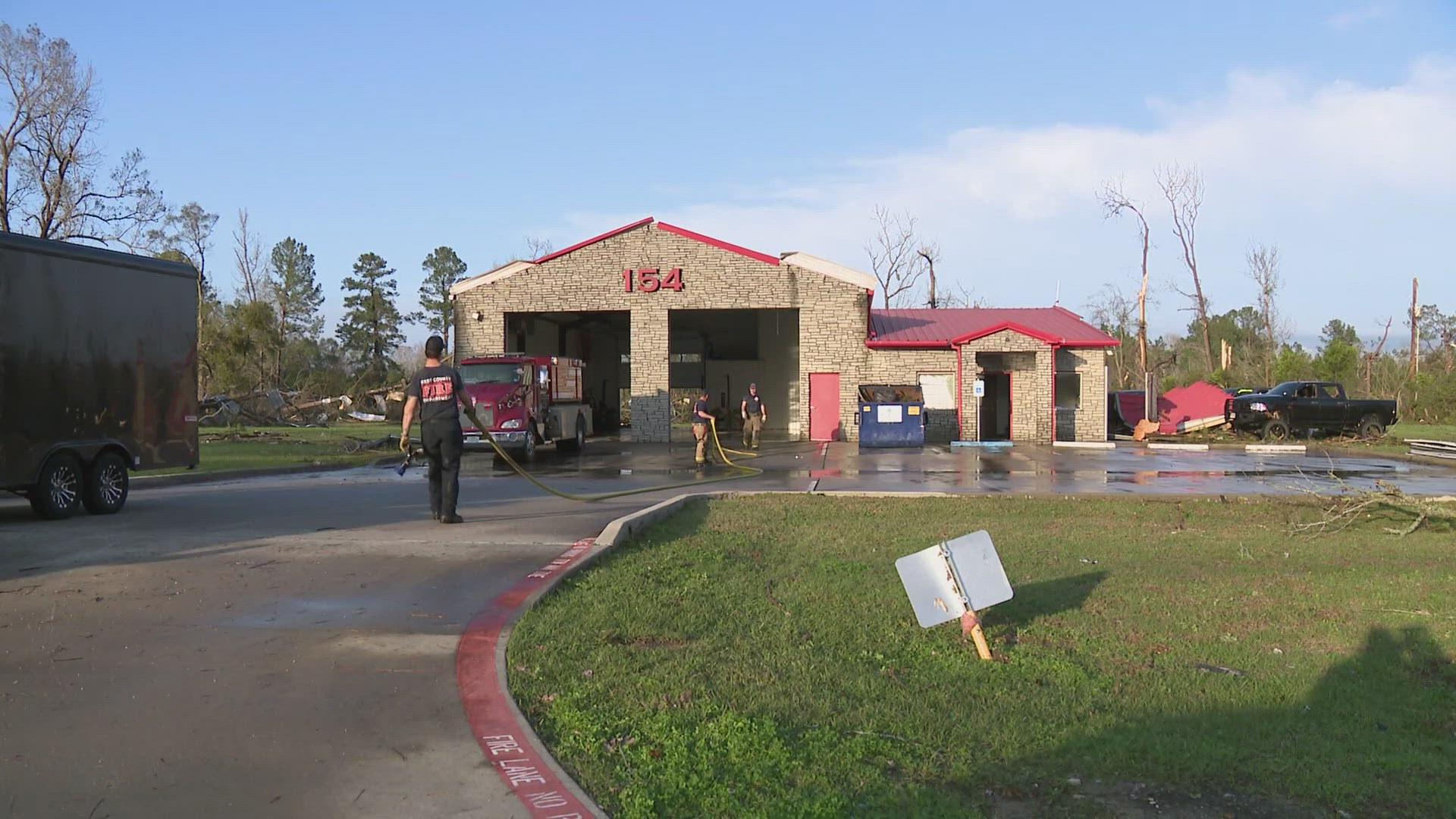 Fire station in Conroe sustains damage from likely tornado | khou.com