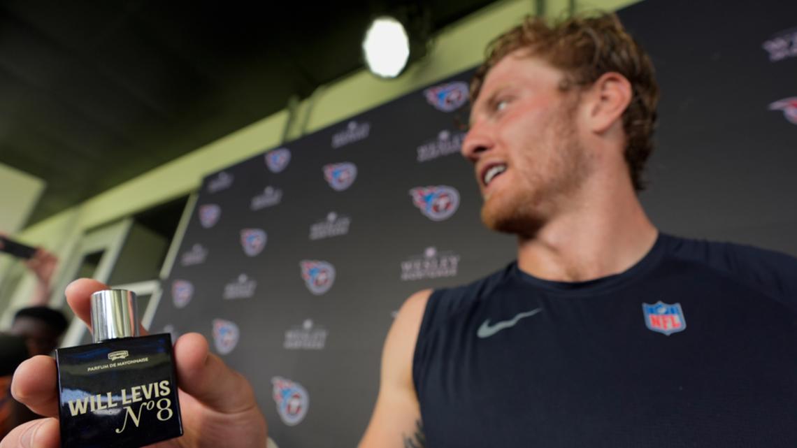 Titans QB Will Levis introduces 'Parfum de Mayonnaise' cologne | khou.com