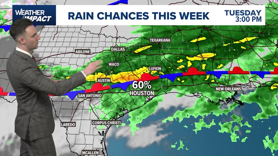 KHOU 11+ Weather Impact: Chance for stray showers Sunday before more ...