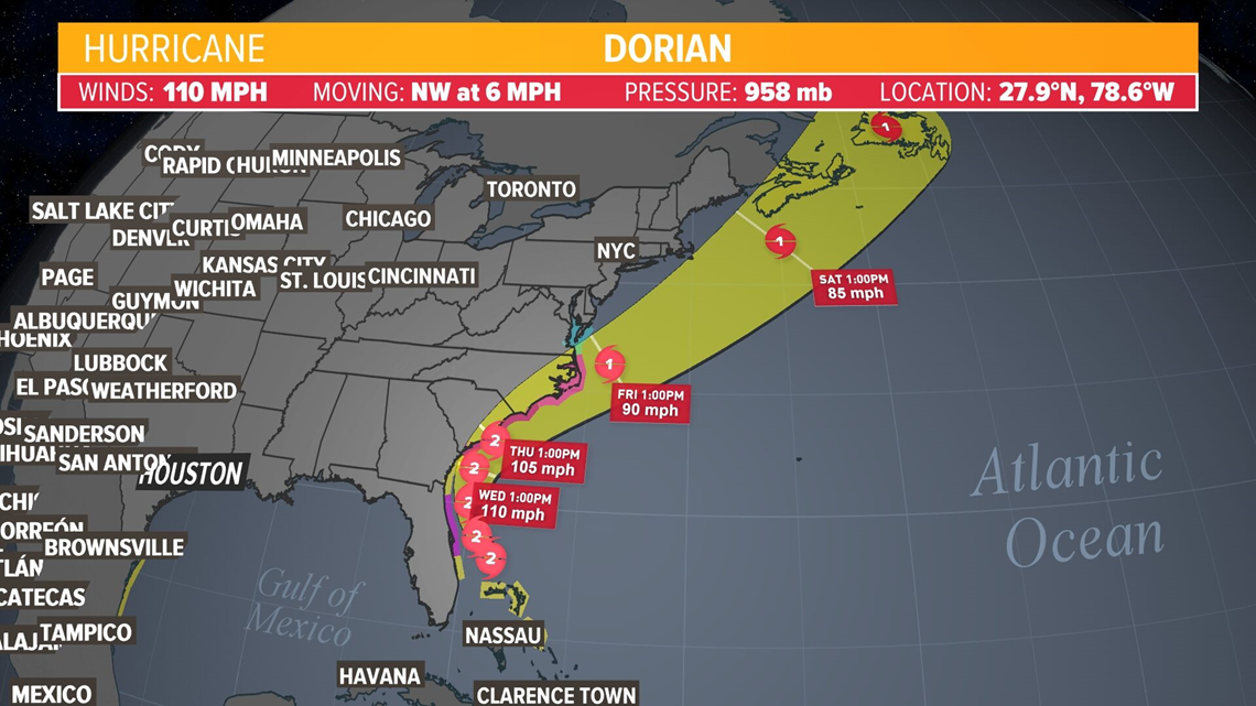 Hurricane Dorian: Forecast track, spaghetti models for East Coast ...