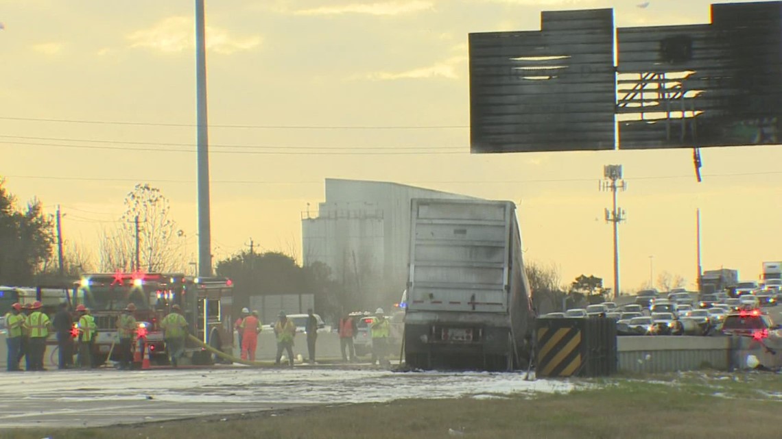 'Everything is so burned' | HPD says freeway closure could last several ...