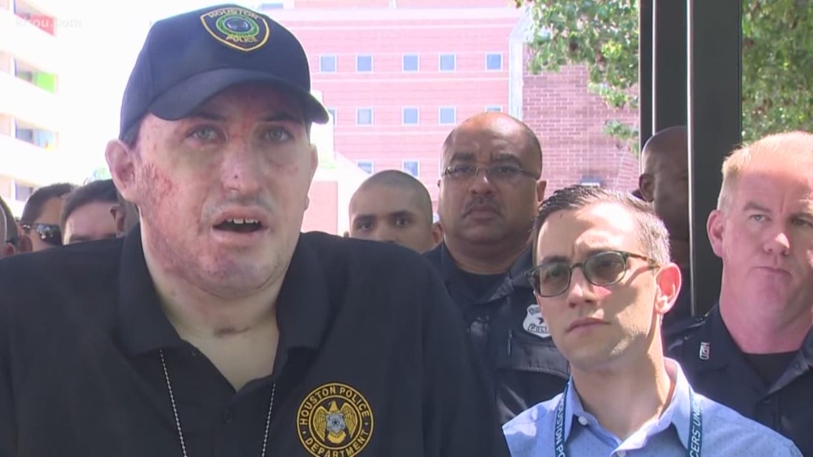 Officer John Daily leaves hospital months after he was severely burned ...