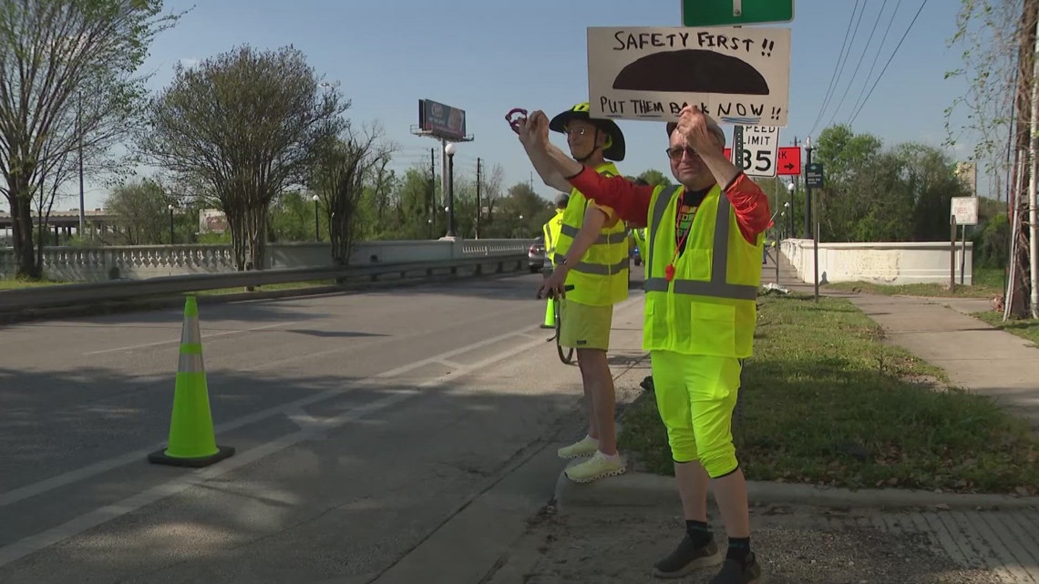 Bikers protest after Heights Boulevard safety barriers removed from ...