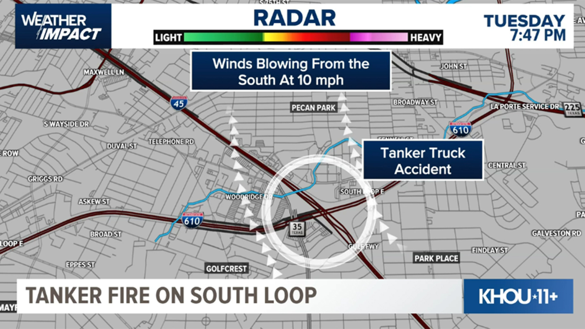 Tanker truck carrying sulfuric acid catches fire on 610 Loop at Gulf ...
