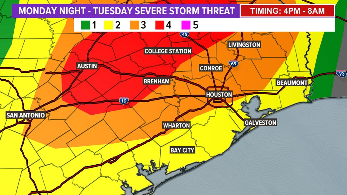 Houston forecast: Team coverage of severe weather threat late Monday ...