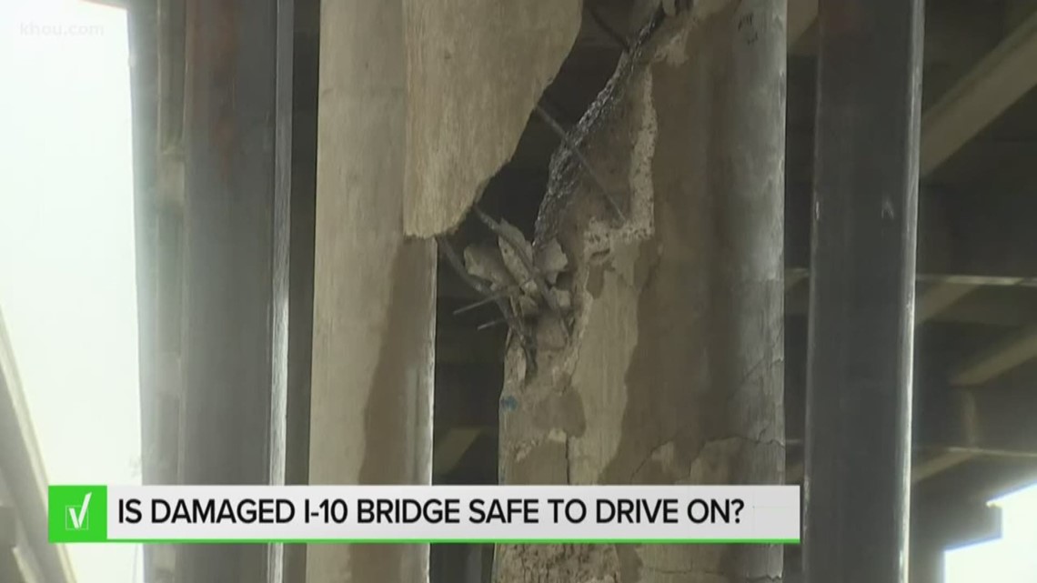 VERIFY: Is photo of damaged I-10 bridge pillar real? | khou.com