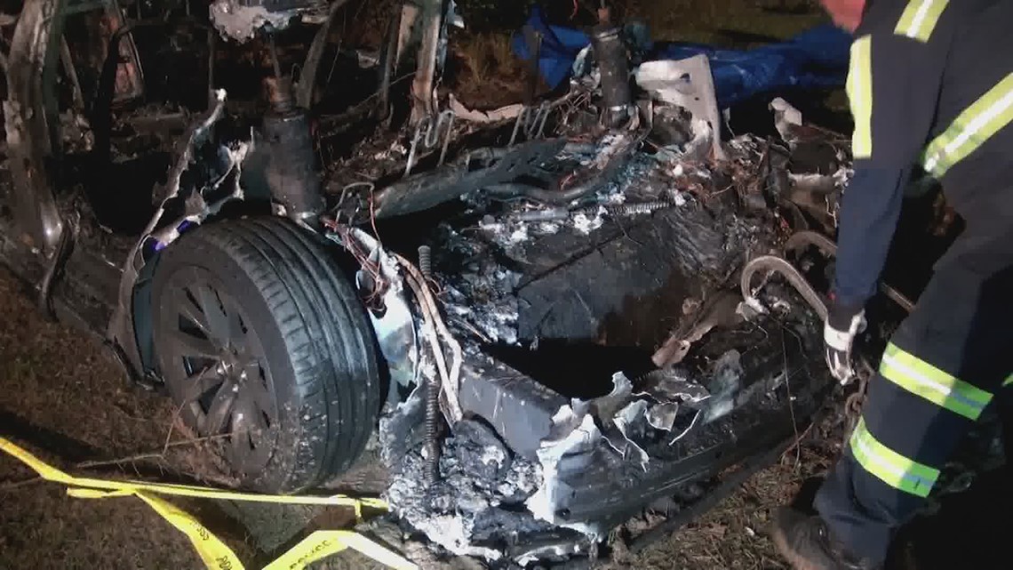 NTSB report on 2021 fiery Tesla crash in Spring | khou.com
