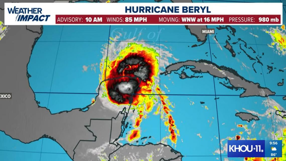 Tracking Hurricane Beryl: Storm weakens to Cat. 1, moves through ...