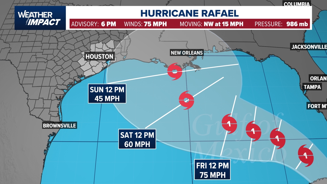 Tropical update: Tropical Storm Rafael forms in Caribbean | khou.com